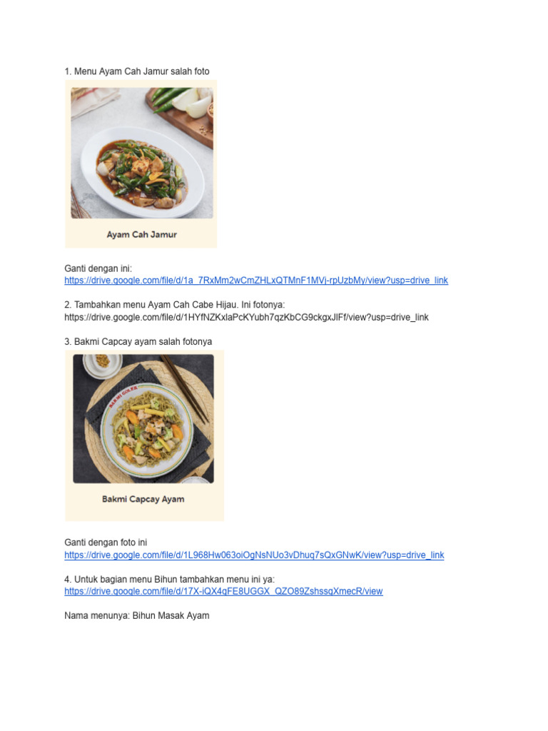 Revisi Menu Bakmi Golek | PDF