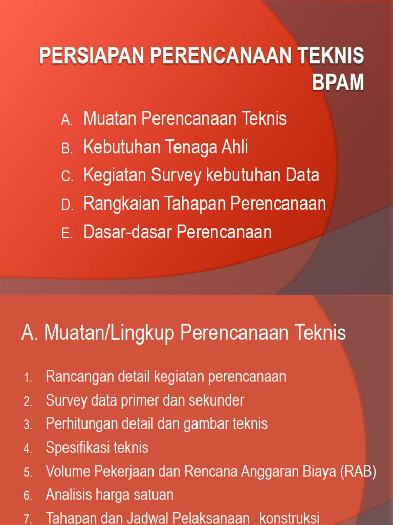 1b. Persiapan Perencanaan Teknis BPAM | PDF