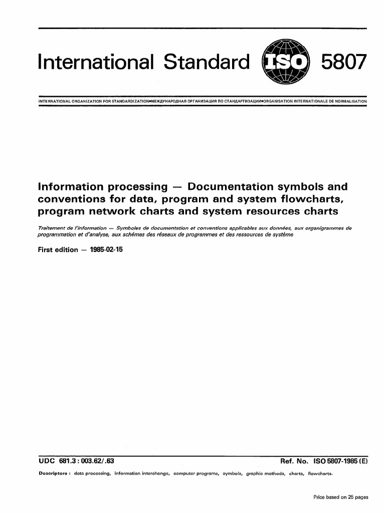 ISO 5807 - 1985 (ENG) - Diagrama de Flujo (R2019) | PDF | International ...