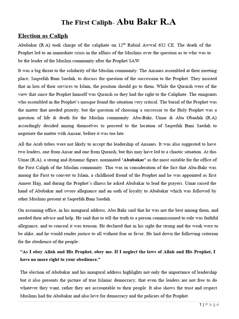 Rightly Guided Caliphs | PDF | Umar | Muhammad