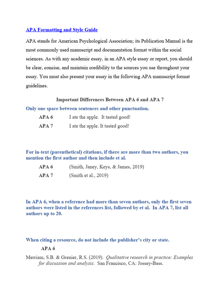 Apa Formatting And Style Guide Pdf Apa Style Academia