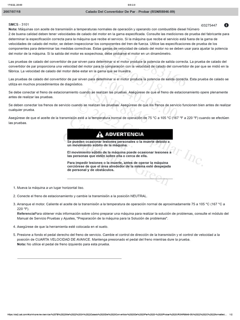 Calado Del Convertidor de Par | PDF | Motores | Bienes manufacturados