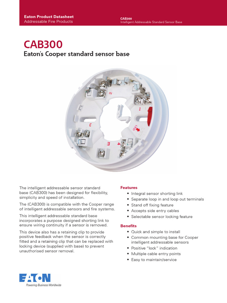 CAB300 Intelligent Sensor Base Overview | PDF | Switch | Equipment