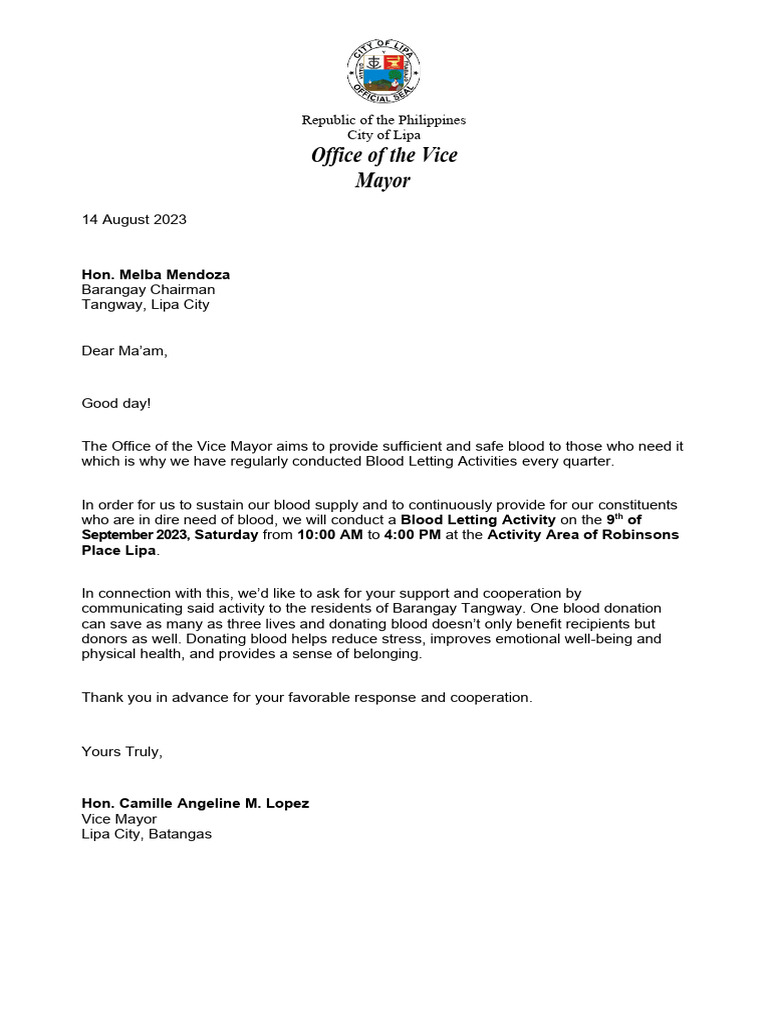 Letter To Tangway | PDF