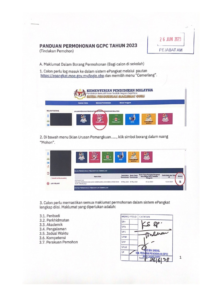 Panduan Permohonan GCPC Tahun 2023 | PDF