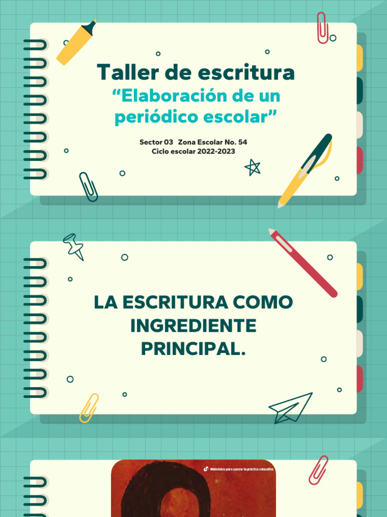 Taller de Escritura: Creando un Periódico Escolar | PDF | Aprendizaje ...