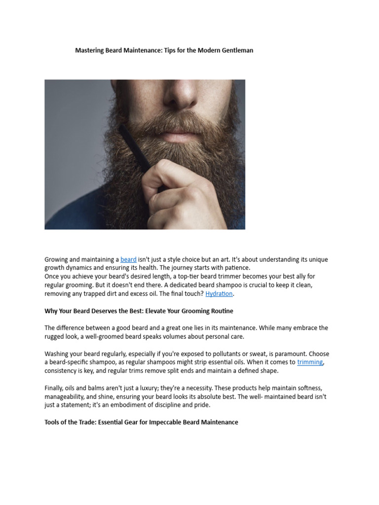 Beard Maintenance | Download Free PDF | Beard | Hair