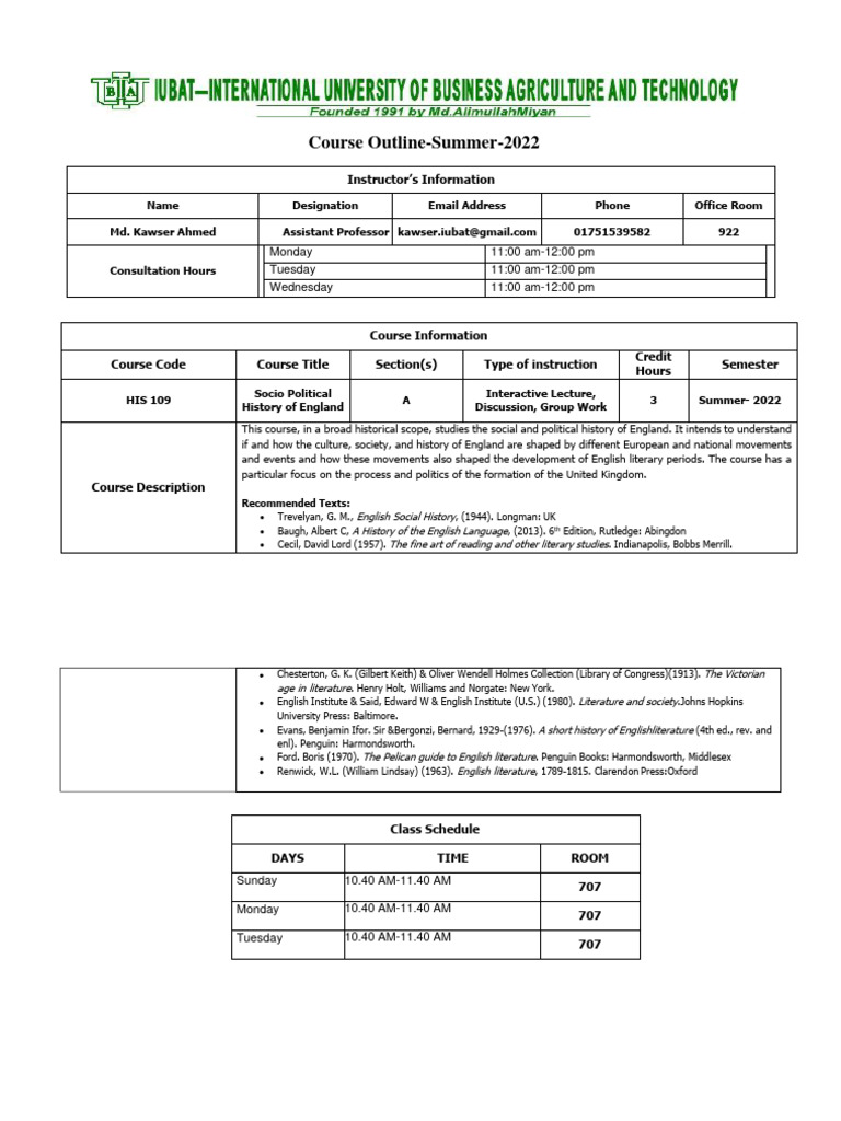 HIS 109-Course Outline | PDF | English Language | Linguistics