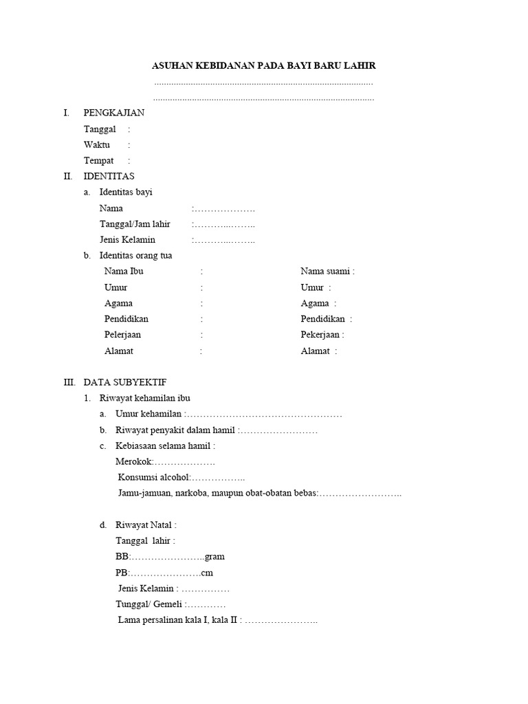 Format Askeb BBL | PDF