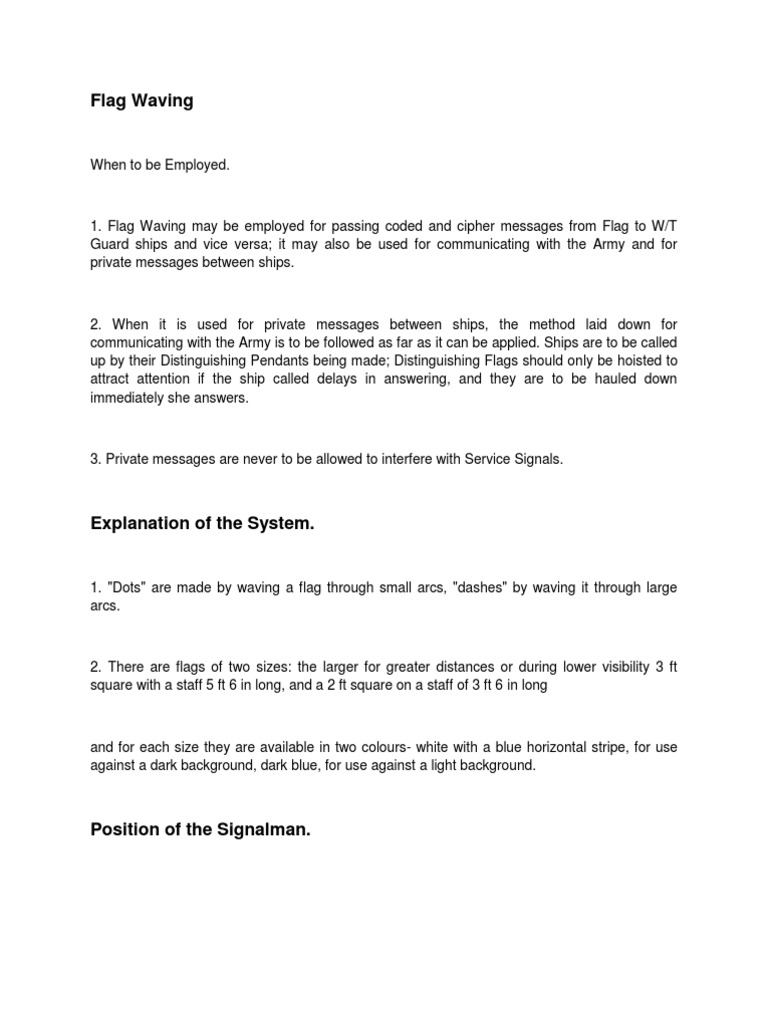 Wig Wag Text | PDF | Flag | Telegraphy