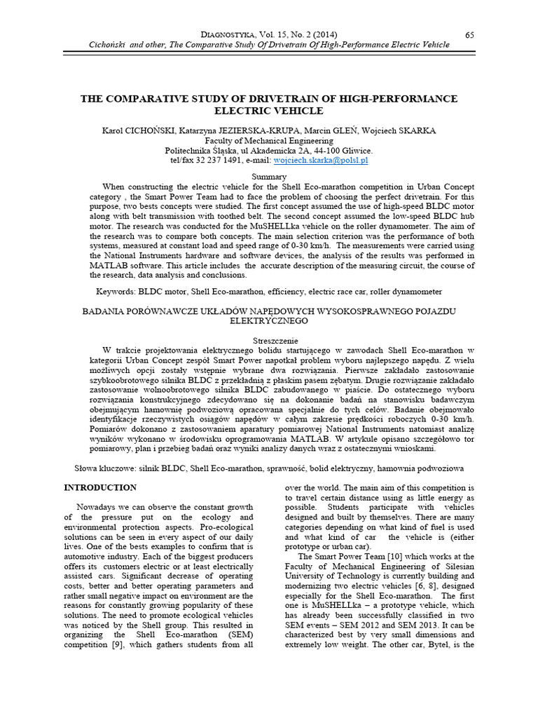 The Comparative Study of Drivetrain of H | PDF