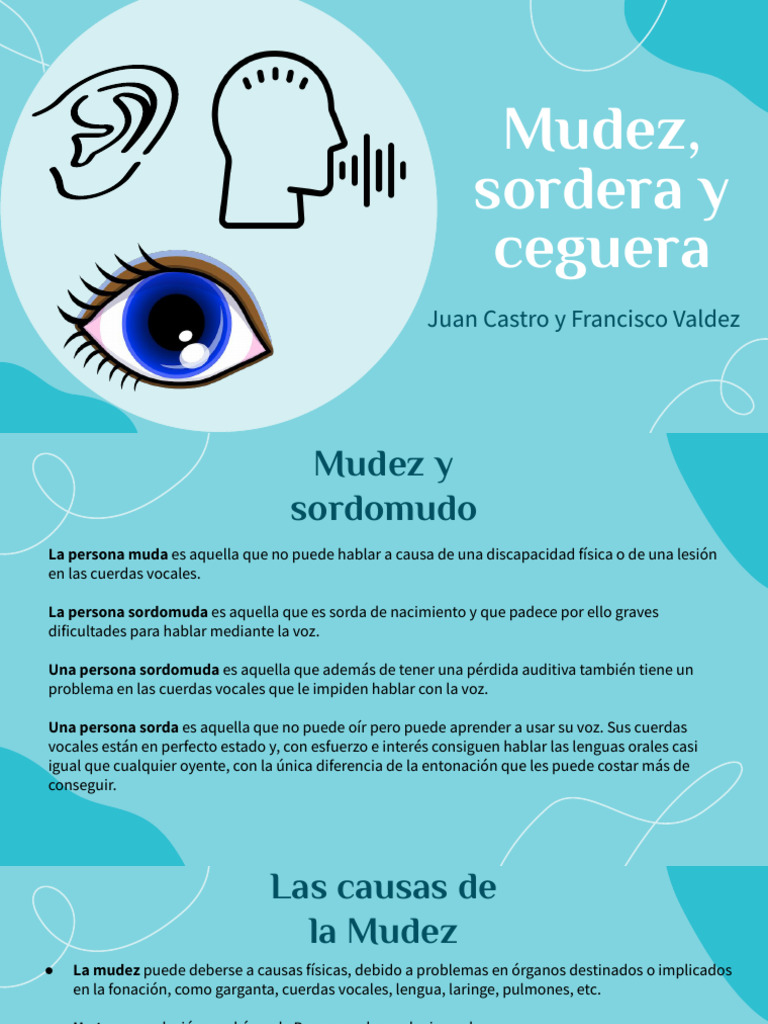 Mudez, Sordera y Ceguera | PDF | Ojo humano | Discapacidad visual