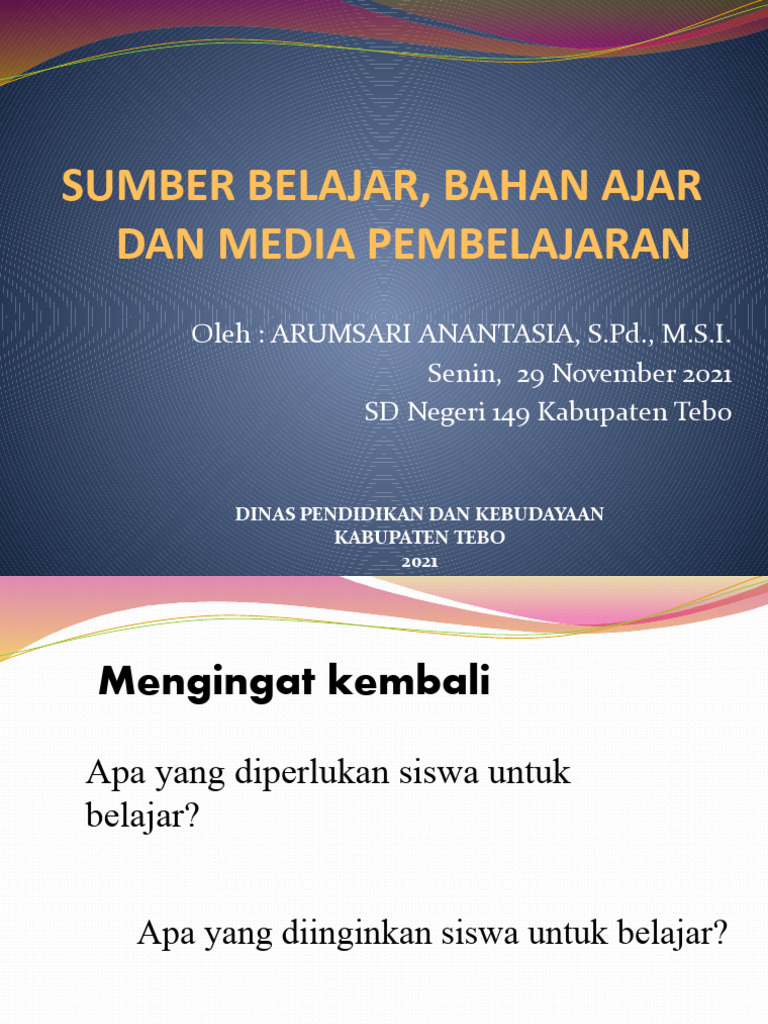 Media, Sumber Dan Bahan Ajar | PDF