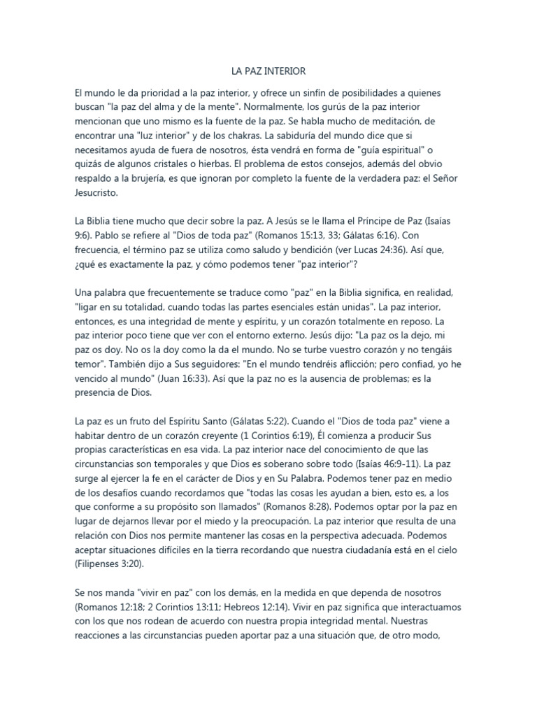 La Paz Interior | PDF | Paz | Jesús