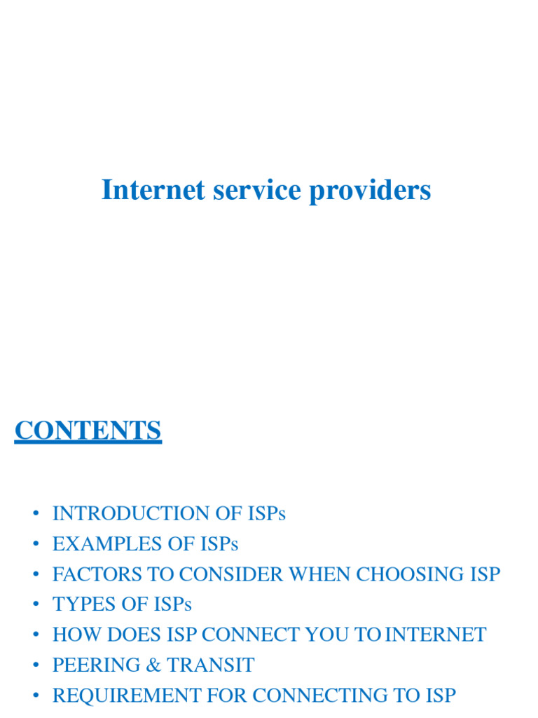 5 Internet Service Providers | Download Free PDF | Internet Service ...