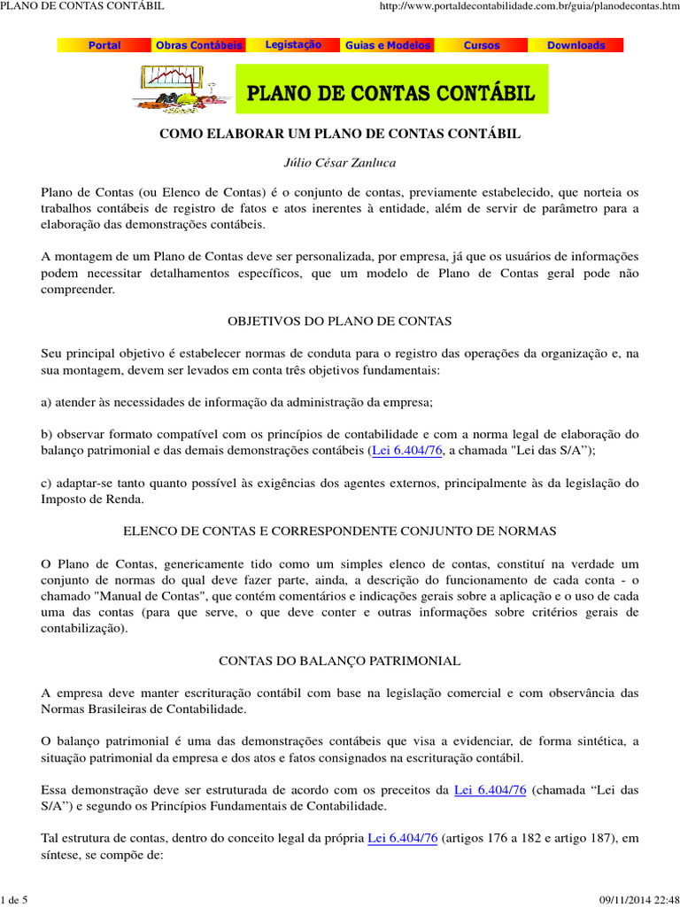 Plano de Contas Contábil | PDF | Contabilidade | Relatório anual