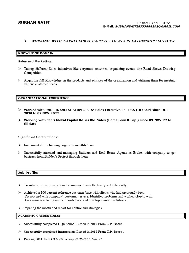 Subhan Saifi CV | PDF | Law