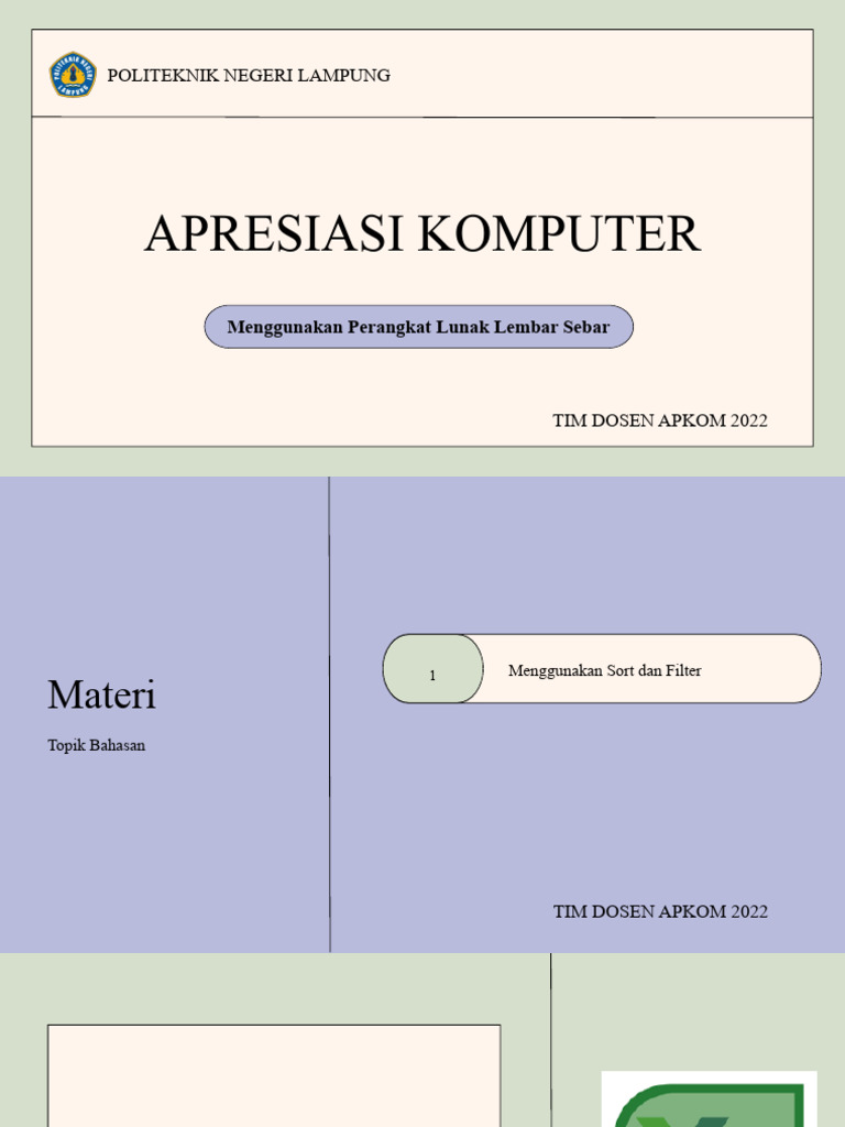 Menggunakan Perangkat Lunak Lembar Sebar | PDF