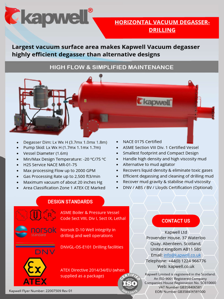 Horizontal Vacuum Degasser Overview | PDF | Oil Well | Vacuum