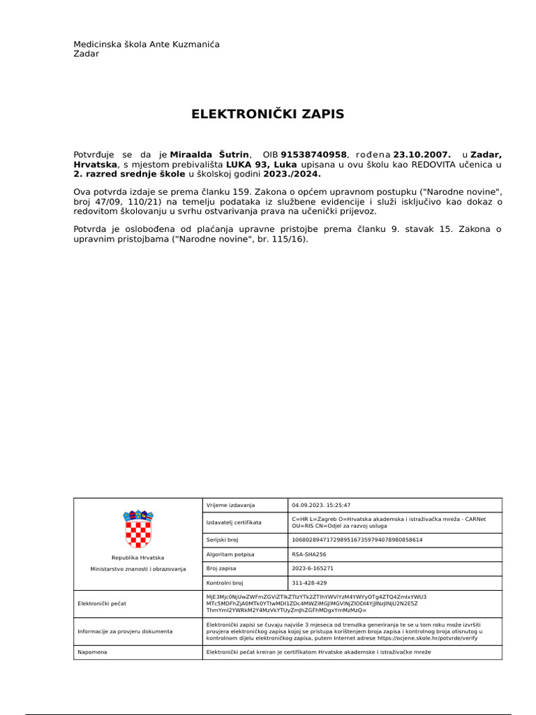 Elektronički Zapis | PDF