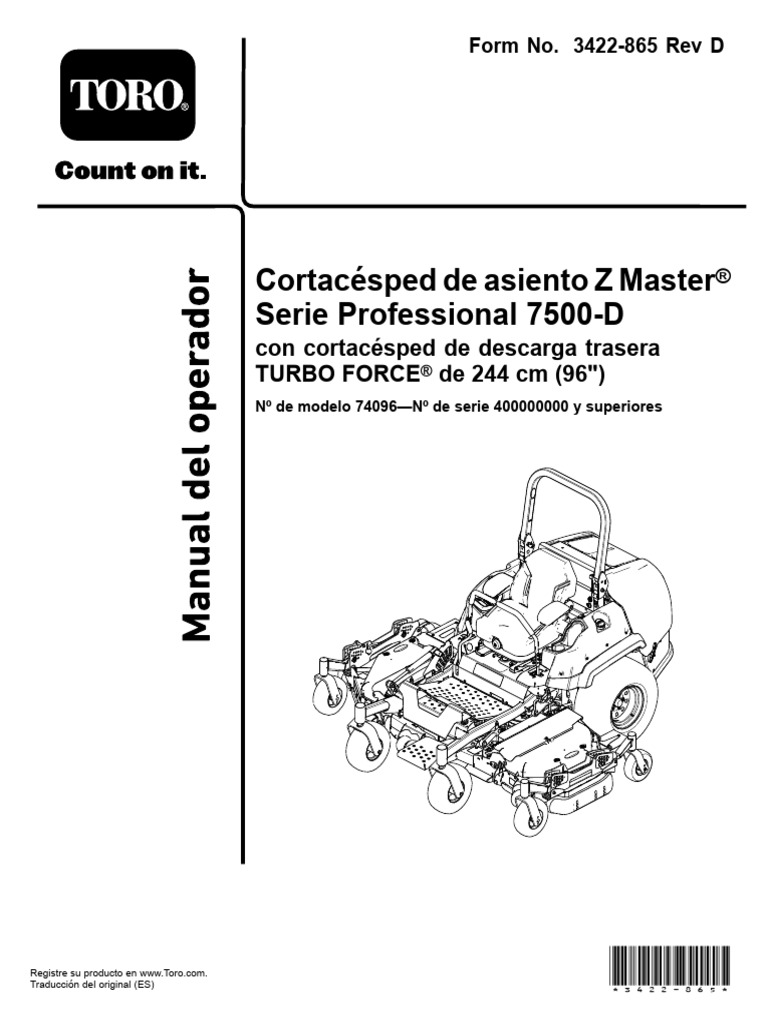 Toro Master | PDF | Cortacésped | Motores