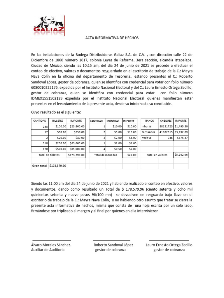 Acta Circunstanciada de Hechos | PDF Acta Circunstanciada de Hechos | PDF