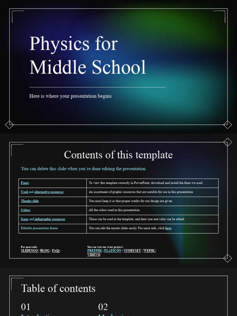 Middle School Physics Presentation Template | PDF | Planets | Solar System