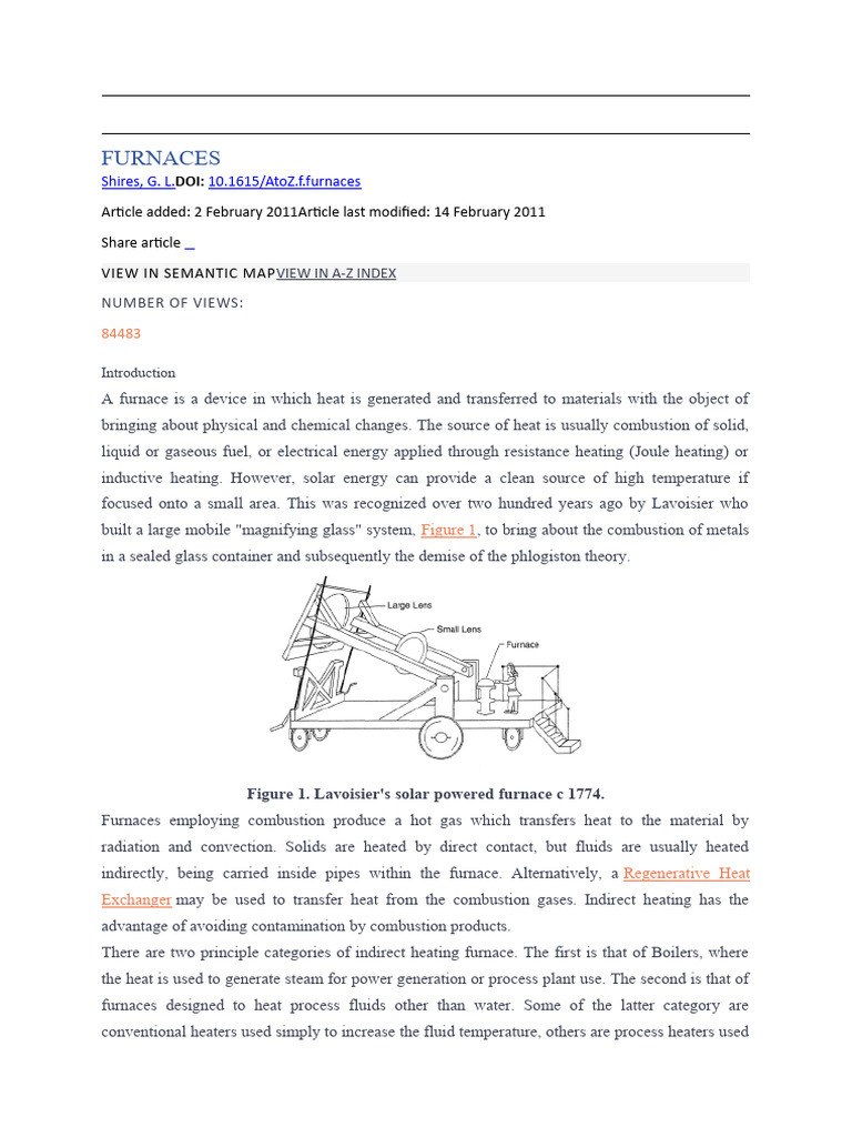 Furnace Design | PDF | Combustion | Heat