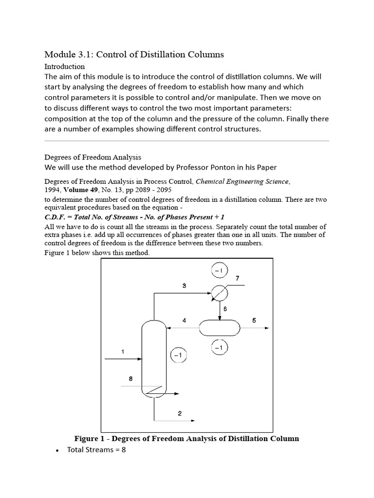 Distillation Column Pressure | PDF | Distillation | Heat Exchanger