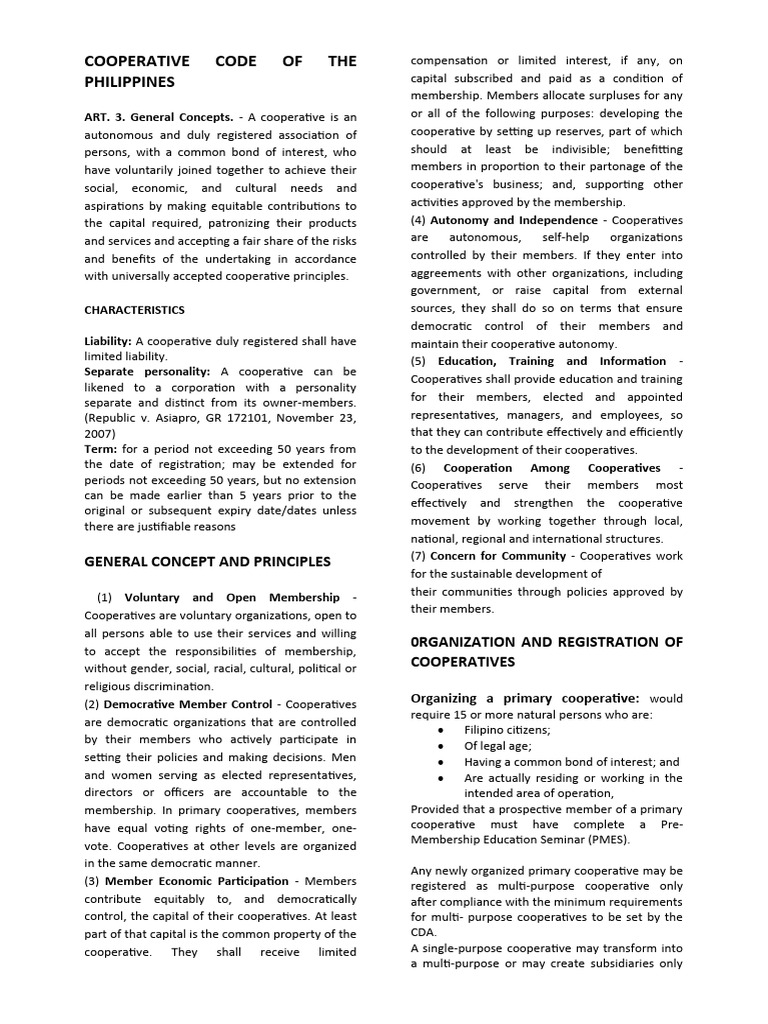 Cooperative Code of The Philippines | Download Free PDF | Taxes | Board ...
