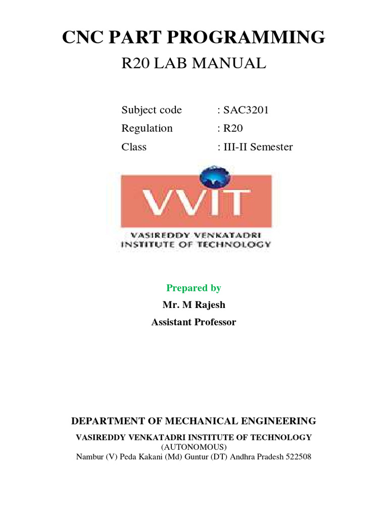 CNC Lab Manual | PDF | Numerical Control | Engineering