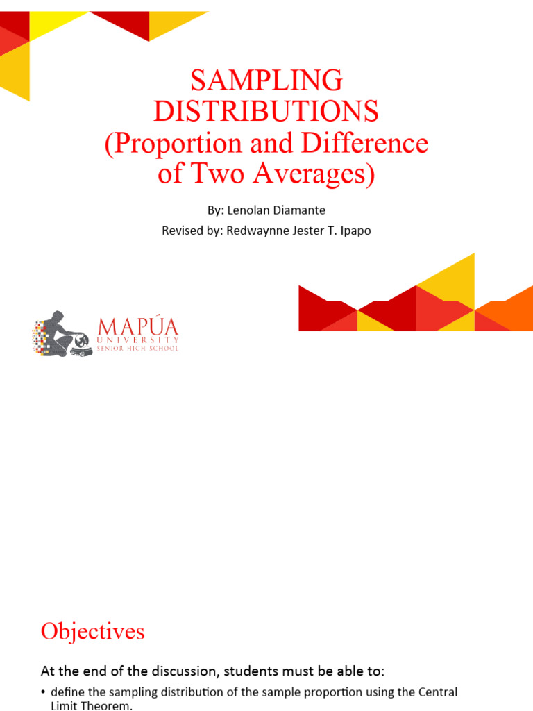 Co4 - Sampling and Sampling Distributions (Difference Between Means and ... Co4 - Sampling and Sampling Distributions (Difference Between Means and ...