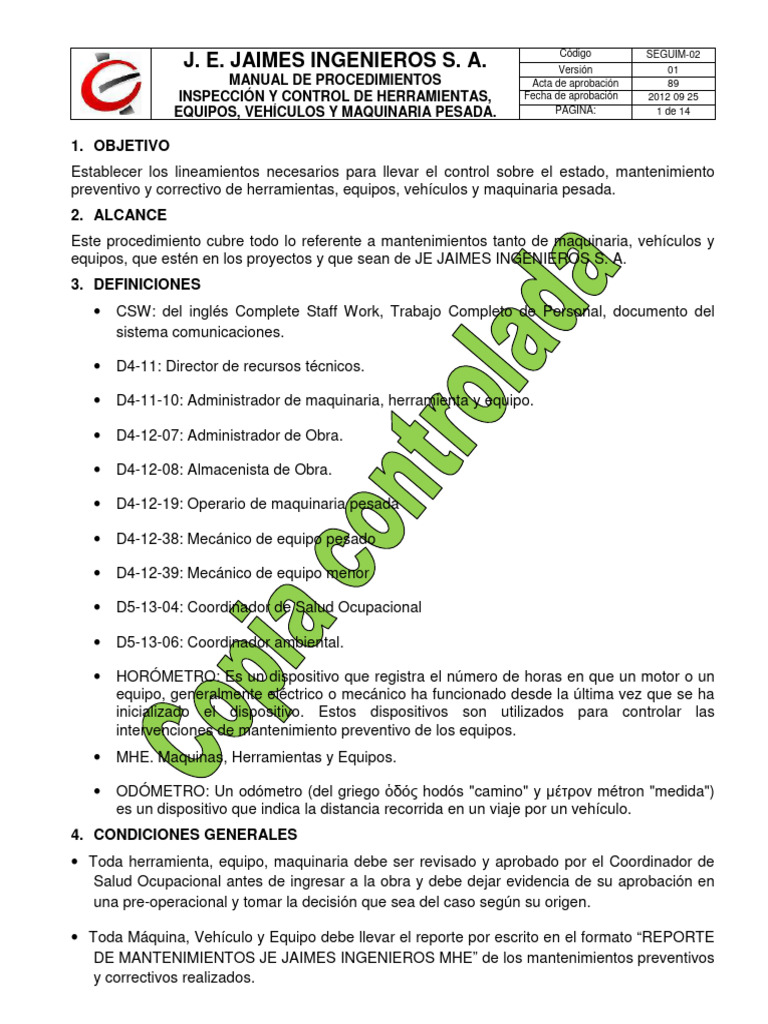 Anexo 6 Procedimientos Sst | PDF | Seguridad y salud ocupacional