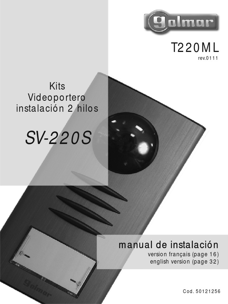 Platea Golmar Videoportero Ok ESP - REV0111 - T220ML | PDF | Tornillo ...