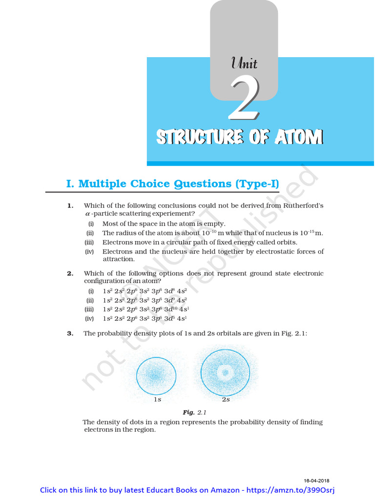 Structure Of Atom Pdf Atomic Orbital Electron
