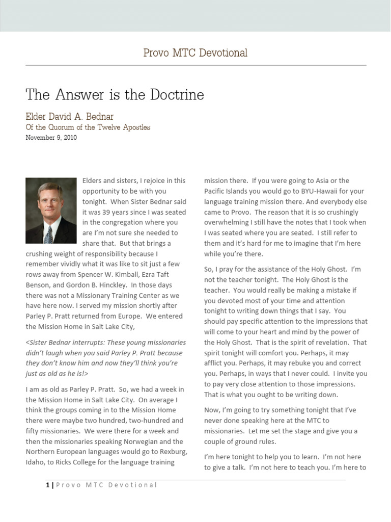 Doctrine and Learning Framework MTC | PDF | God In Mormonism ...