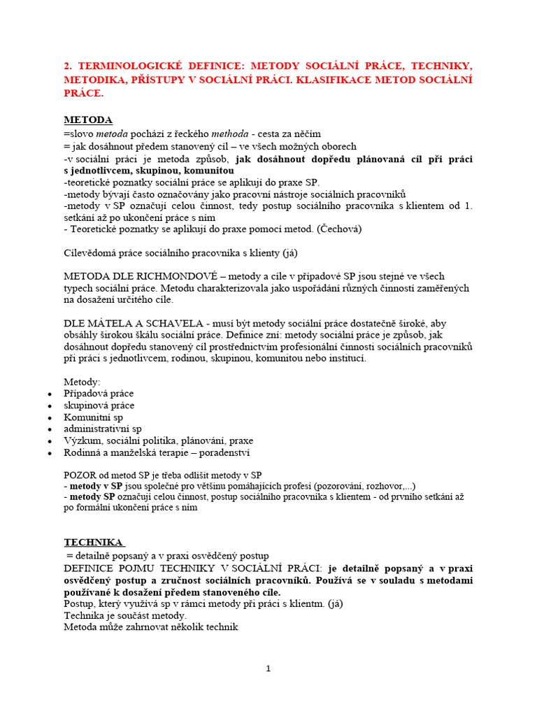 002 HOTOVO 2021 Definice Metody, Techniky, Přístupy | PDF