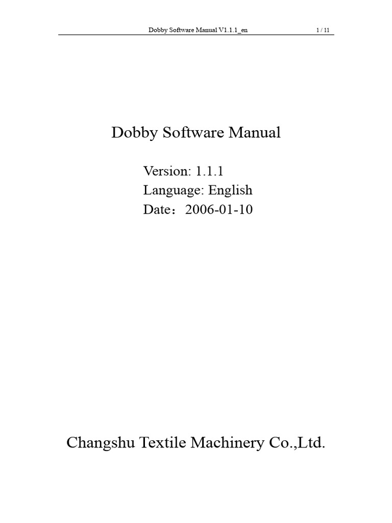Dobby Software Manual V1.1.1 - en | PDF