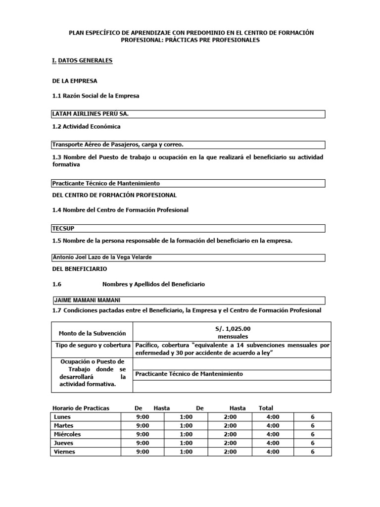 Plan de Prácticas Preprofesionales. | PDF | Business | Economias