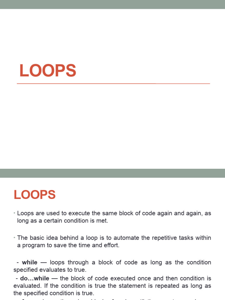 Loops | PDF | Control Flow | Computing Loops | PDF | Control Flow | Computing
