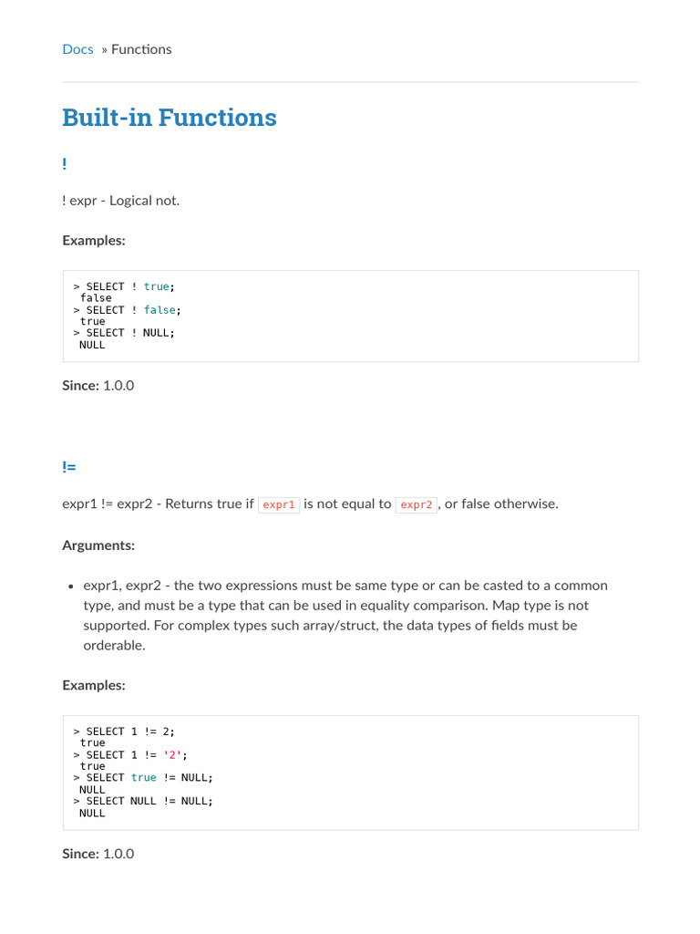 Spark SQL Built in Functions List 1666128345 | PDF | Encryption ...