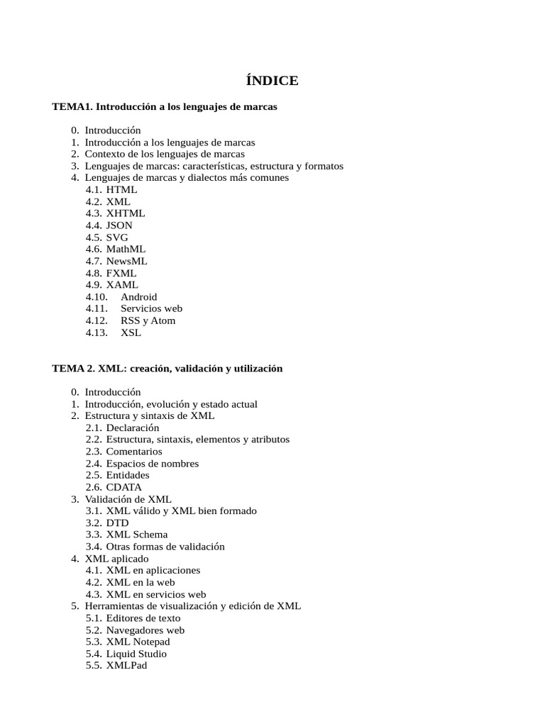 Apuntes Lenguajes de Marcas | PDF | Xml | Lenguaje de marcado