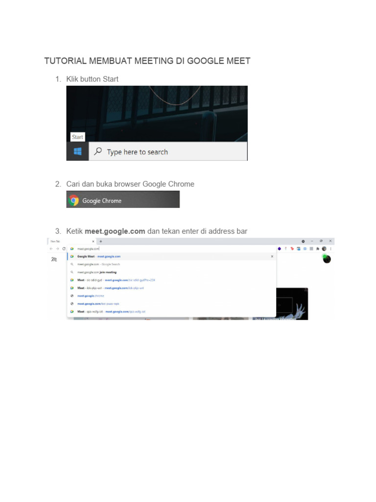 Tutorial Google Meeting | PDF