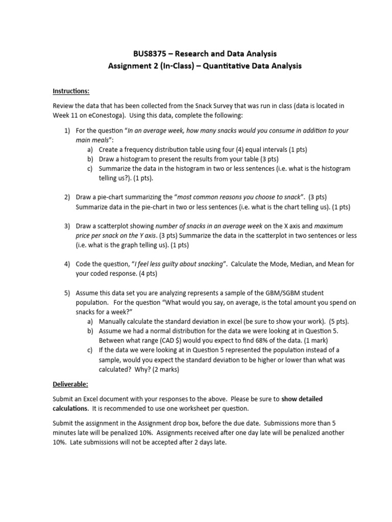 Assignment #2 Quantitative Data Analysis S23 | PDF | Histogram | Statistics