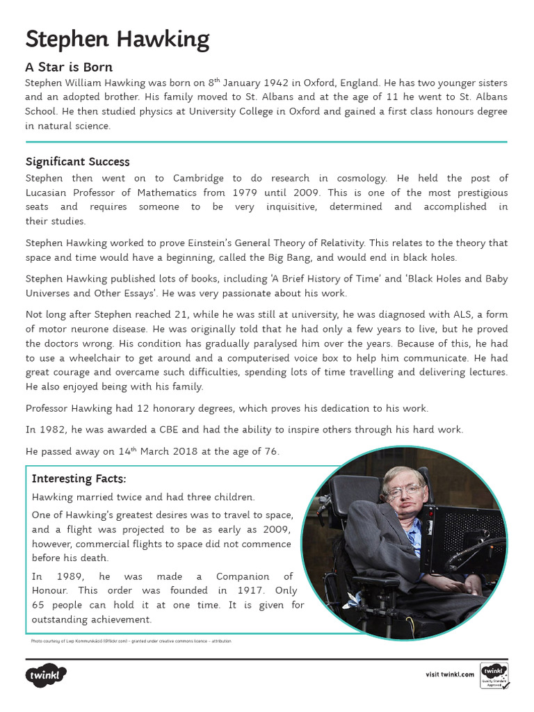 t3 P 69 Stephen Hawking Fact File - Ver - 2 | PDF