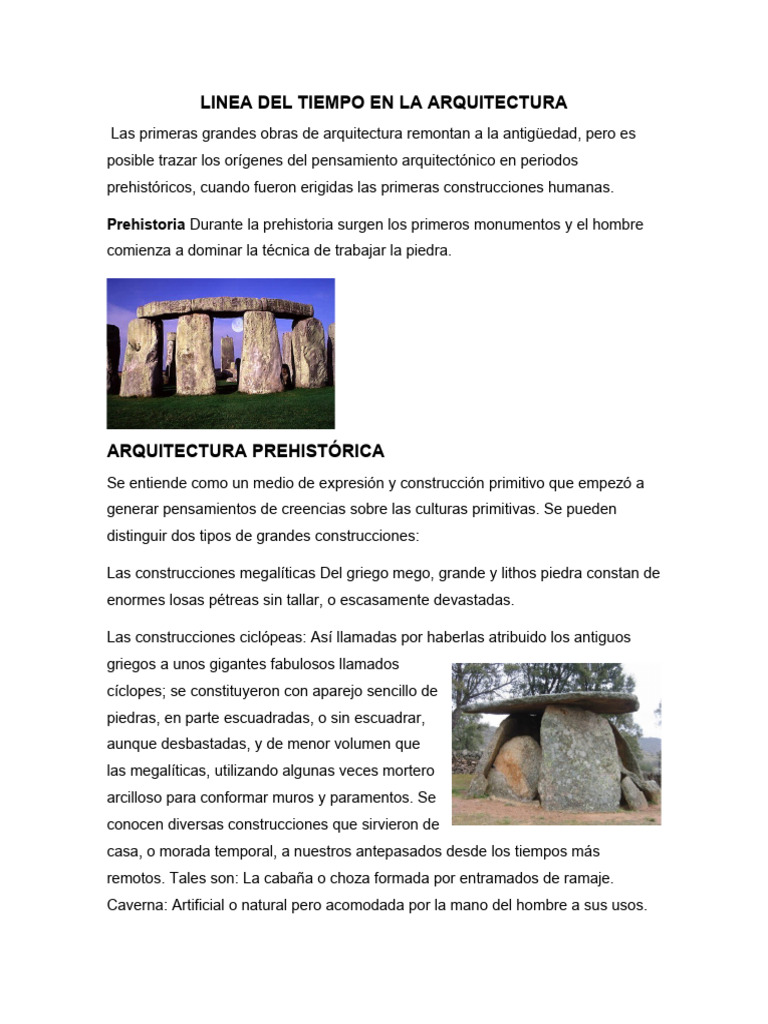 Linea Del Tiempo en La Arquitectura | PDF