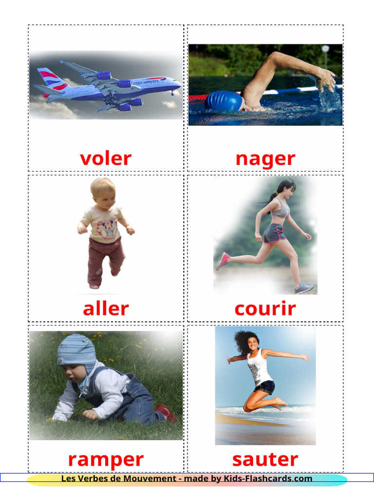 Les Verbes de Mouvement 6 A4 | PDF