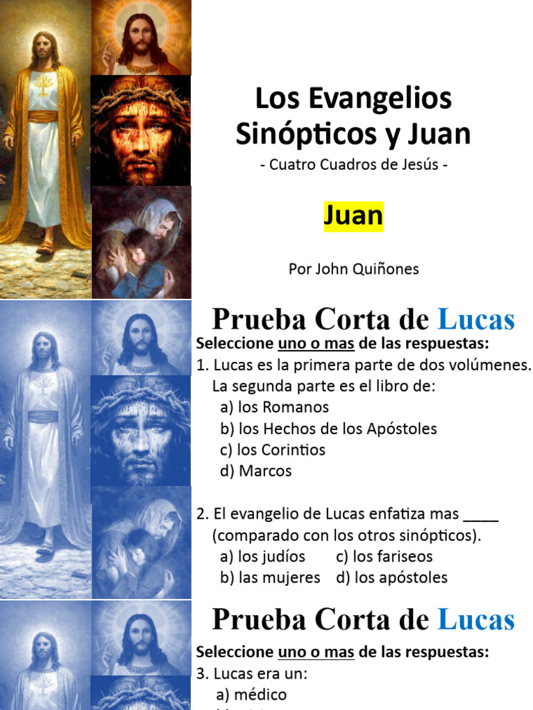 Repaso de Los Evangelios Sinópticos Juan | PDF | Evangelio de Mateo | Evangelio De Lucas