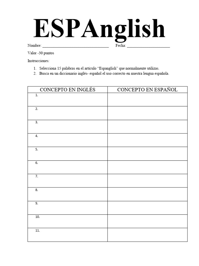 Spanglish | PDF | Estudios de idiomas extranjeros