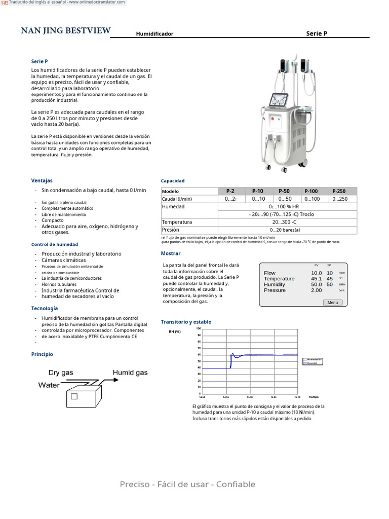 Ficha Tecnica HUMIDIFICADOR | PDF | Humedad | Gases